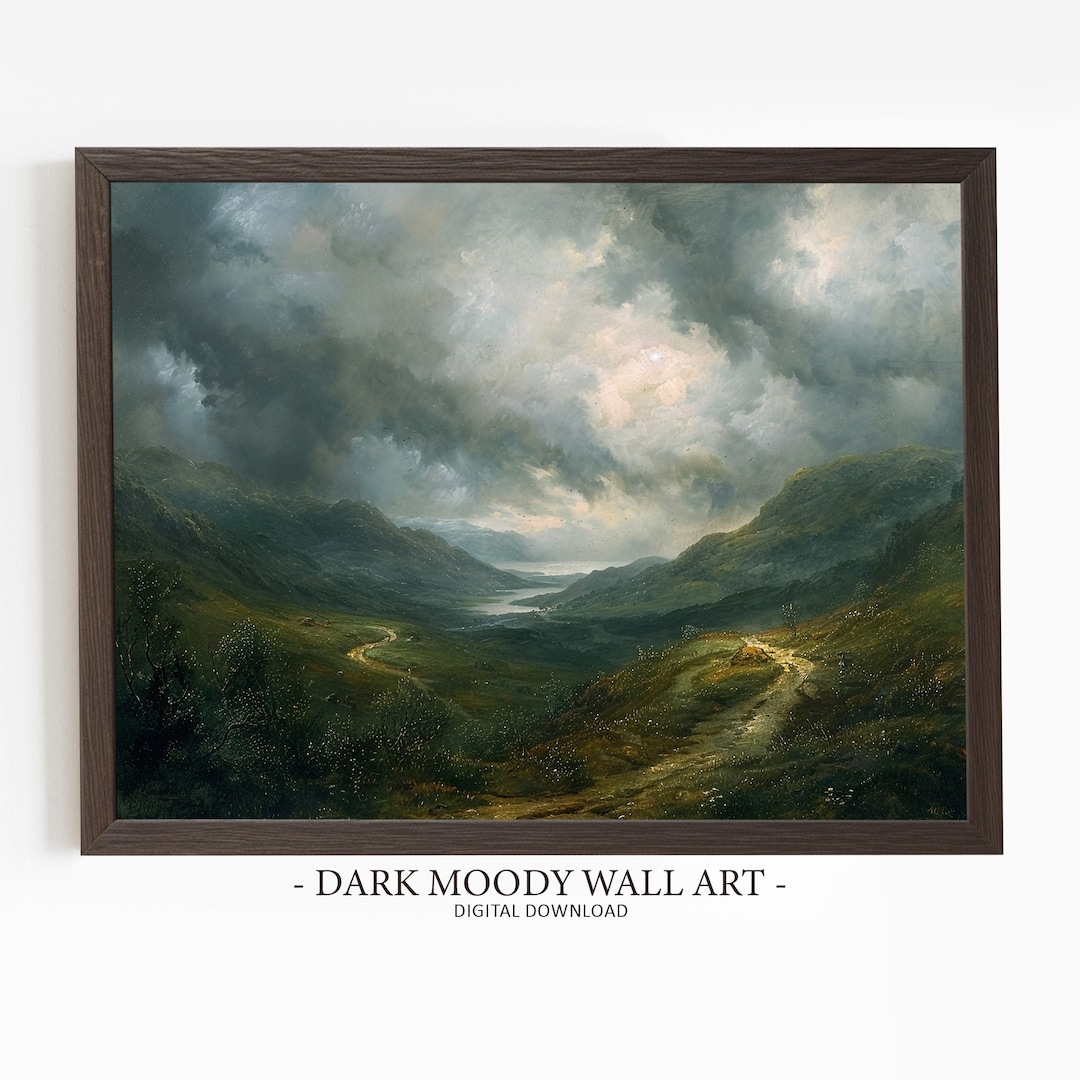 Moody Irish Landscape, Printable Dark Moody Rustic Wall Art, St Patrick ...