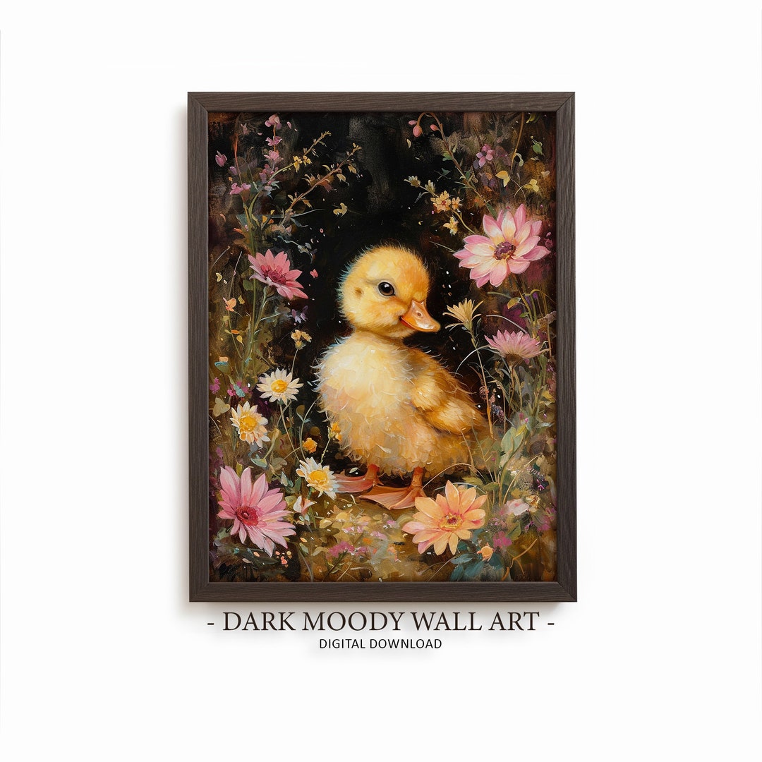 Easter Duck Prints, Spring Printable Wall Art, Digital Rustic Farmhouse ...