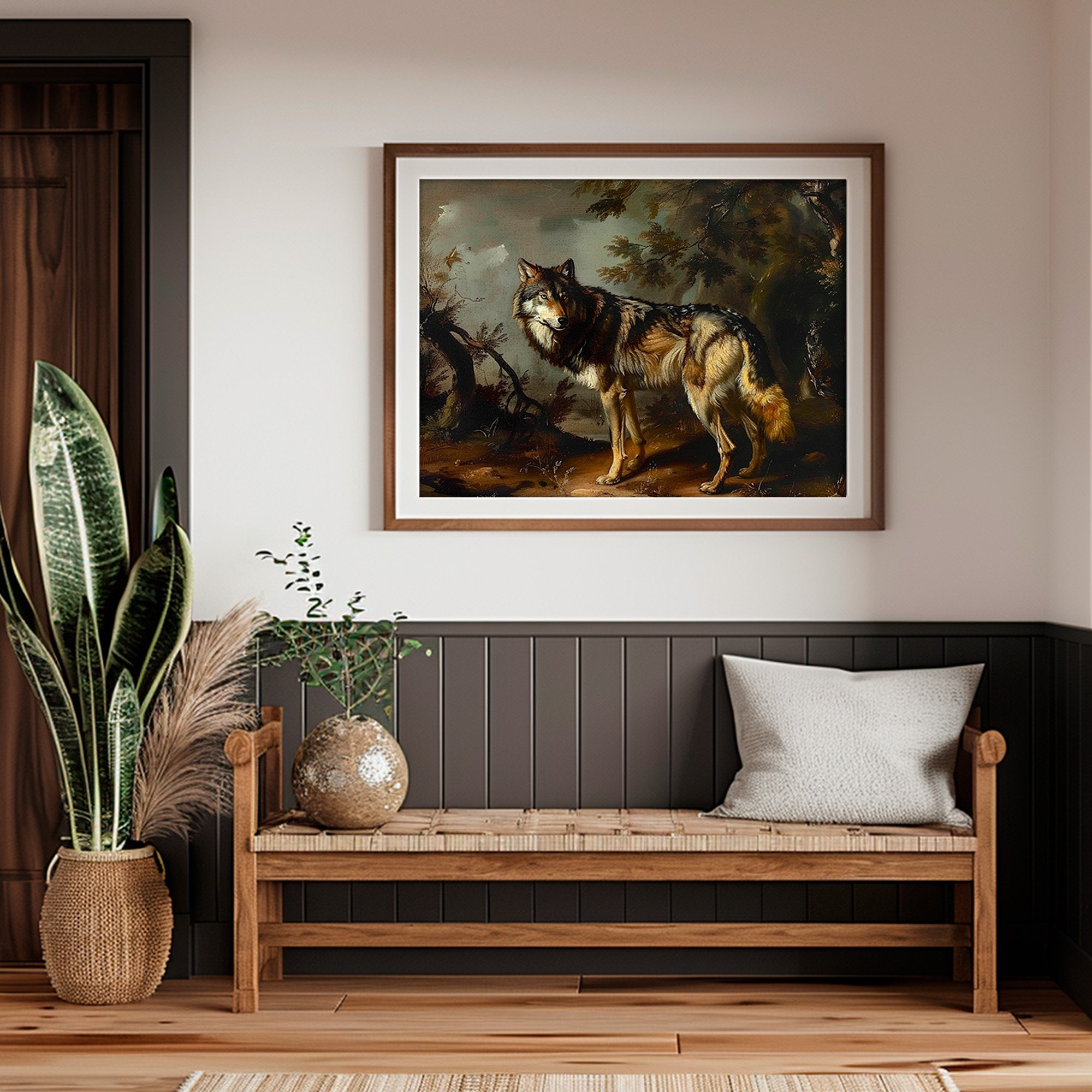 Wolf Printable Wall Art, Gothic Animal Print, Rustic Wilderness Decor ...