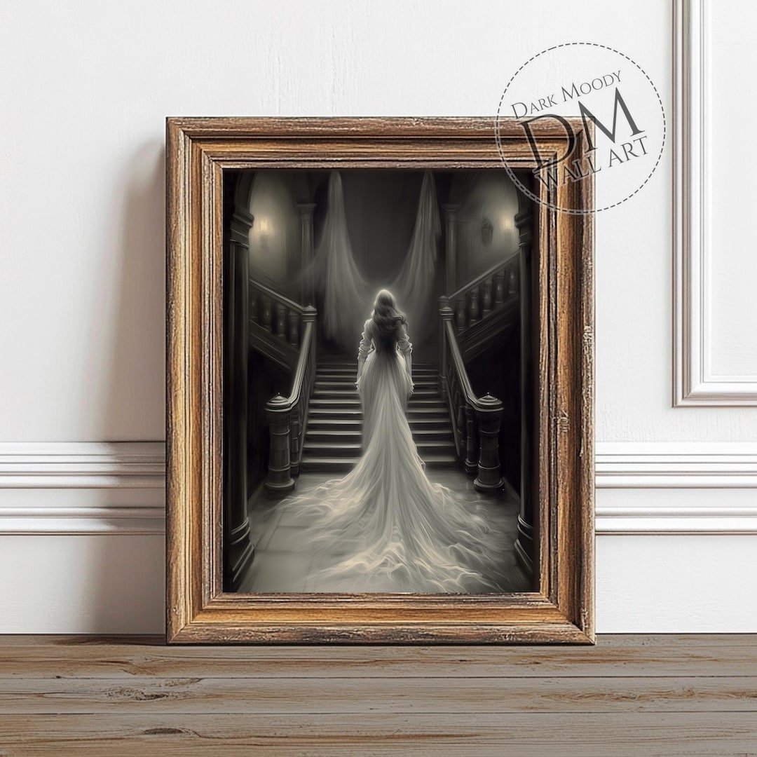 Ghost Bride Printable Wall Art, Gothic Haunted Mansion Halloween Print ...