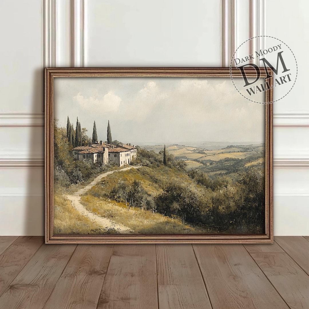 Tuscan Countryside Printable Wall Art, Rustic Italian Landscape Field ...