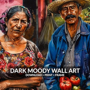 Mexican Art, Old Mexican Couple Print, Printable Traditional Mexican ...
