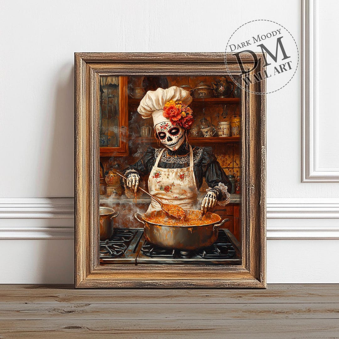 Chef Calavera Catrina Printable Dia De Los Muertos Print, Mexican Folk ...