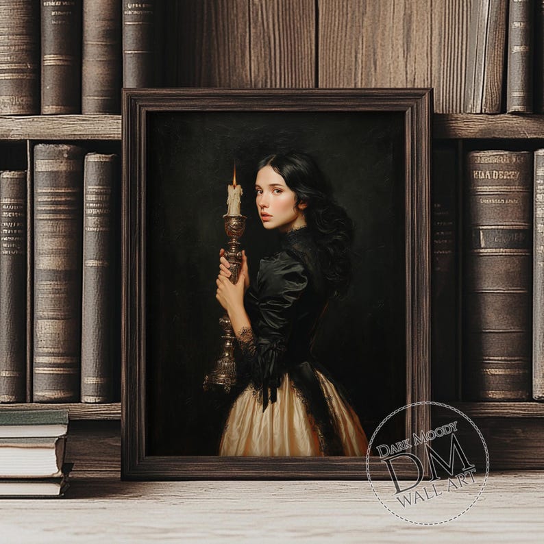 Coquette Portrait Printable Wall Art, Vintage Moody Victorian Girl Art ...
