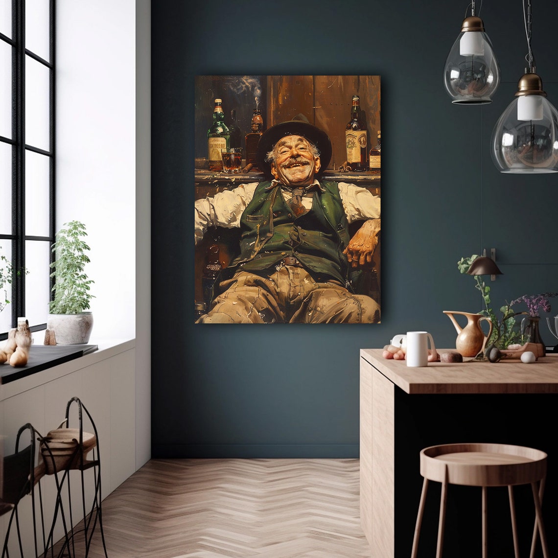 Irish Pub Portrait Printable Wall Art, Whiskey Bar Rustic Tavern Print ...