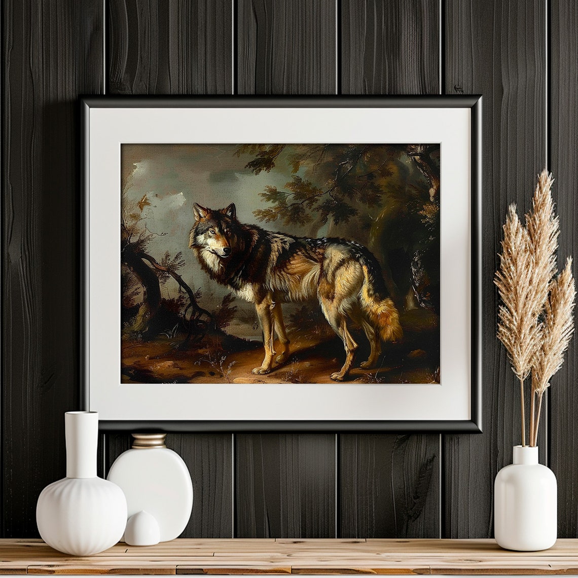 Wolf Printable Wall Art, Gothic Animal Print, Rustic Wilderness Decor ...