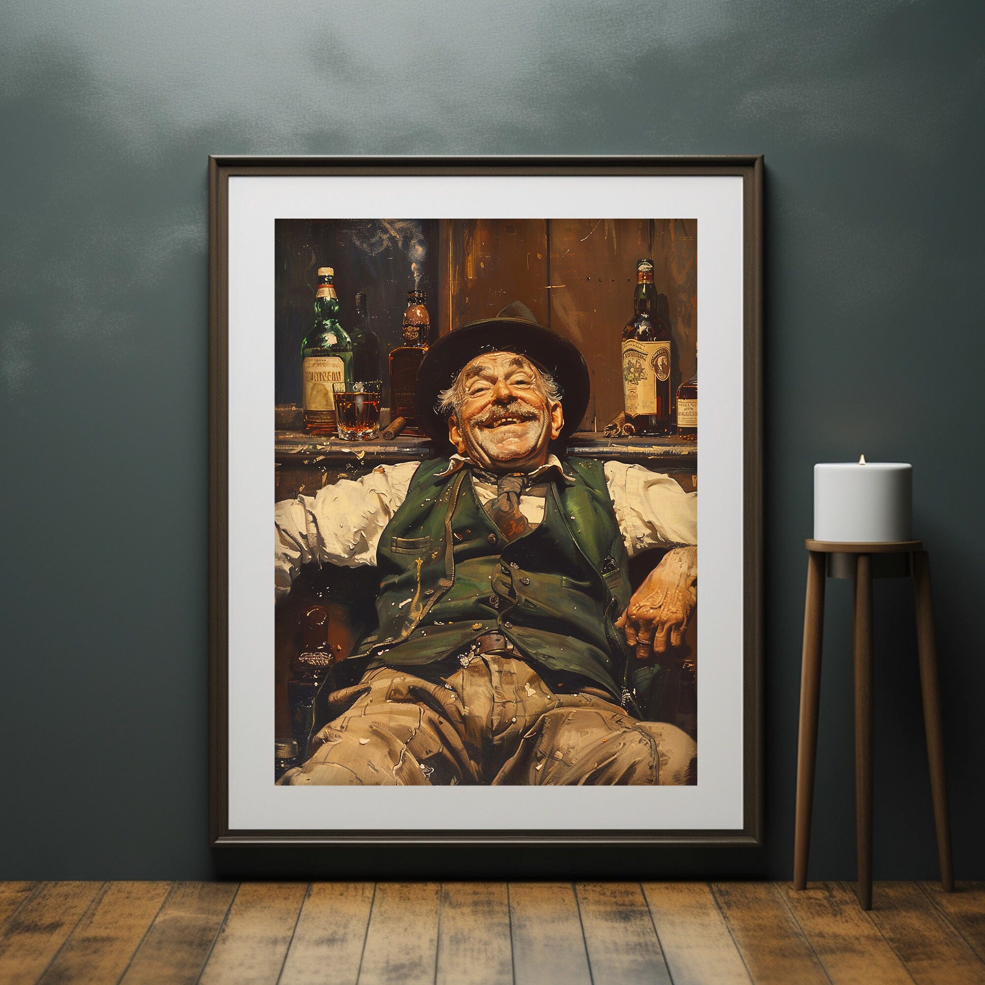 Irish Pub Portrait Printable Wall Art, Whiskey Bar Rustic Tavern Print ...