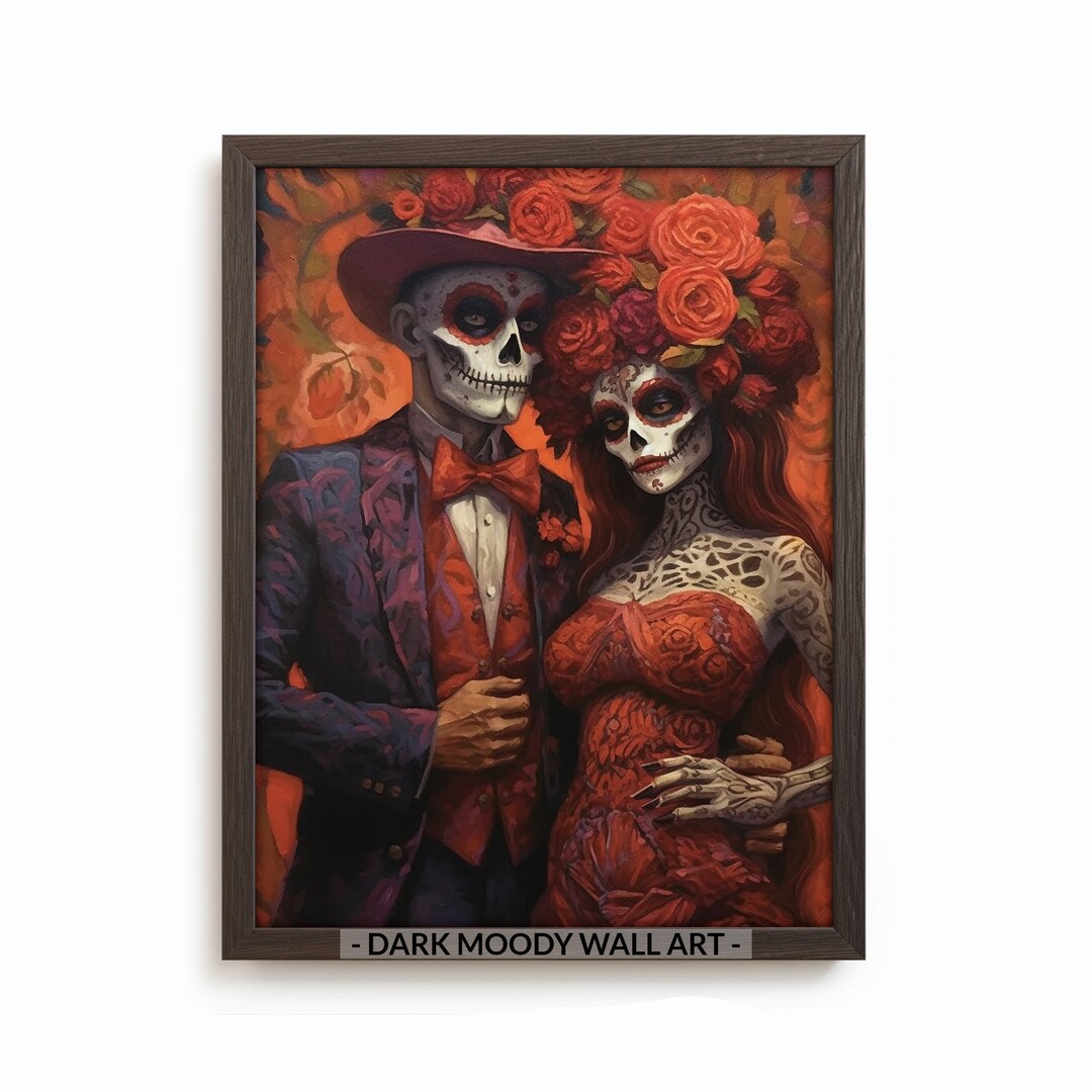 Catrin and Catrina Couple Poster Dia De Los Muertos Mexican - Etsy