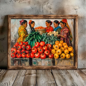 Mexican Art, Mexican Food Market Print, Printable Hispanic Wall Art ...