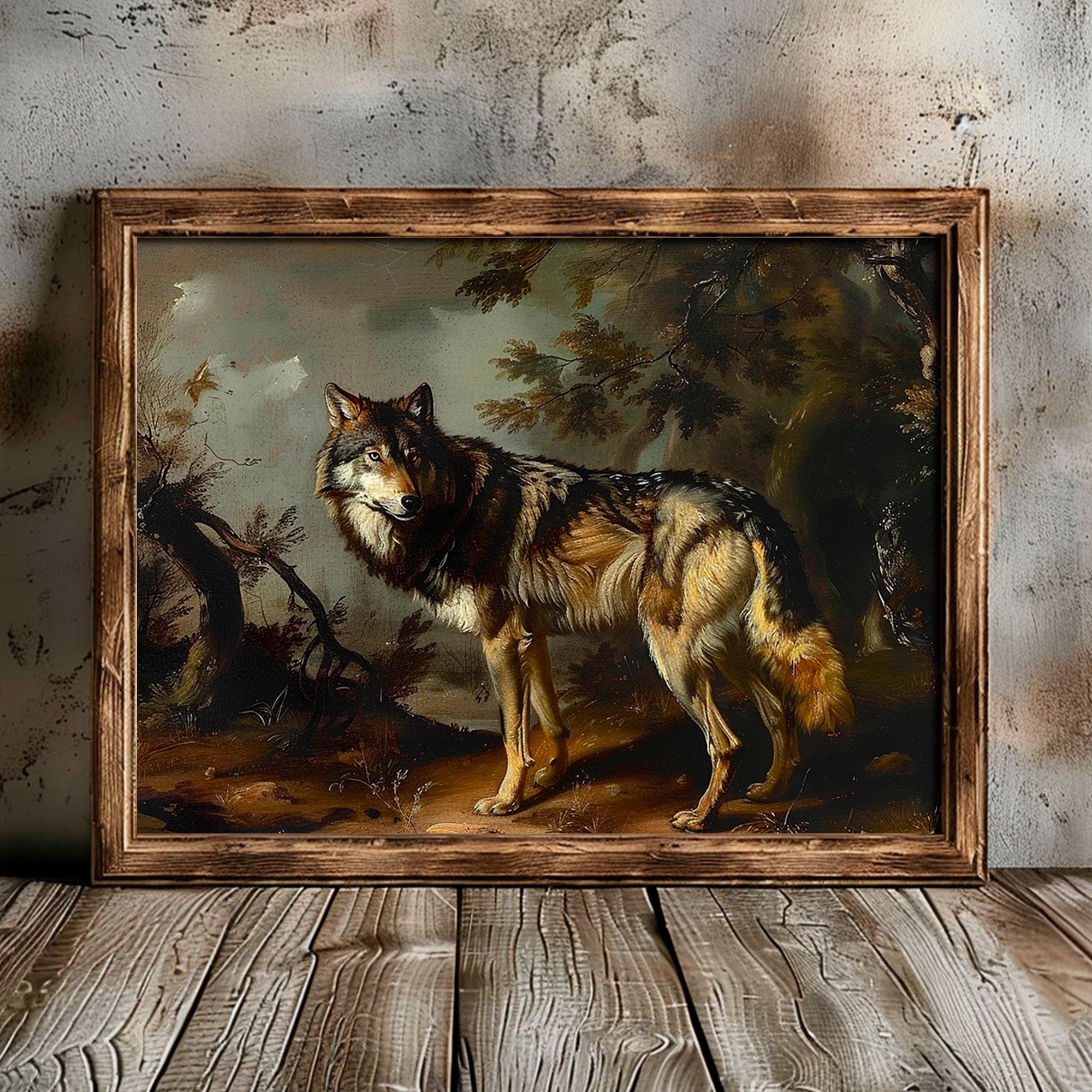 Wolf Printable Wall Art, Gothic Animal Print, Rustic Wilderness Decor ...