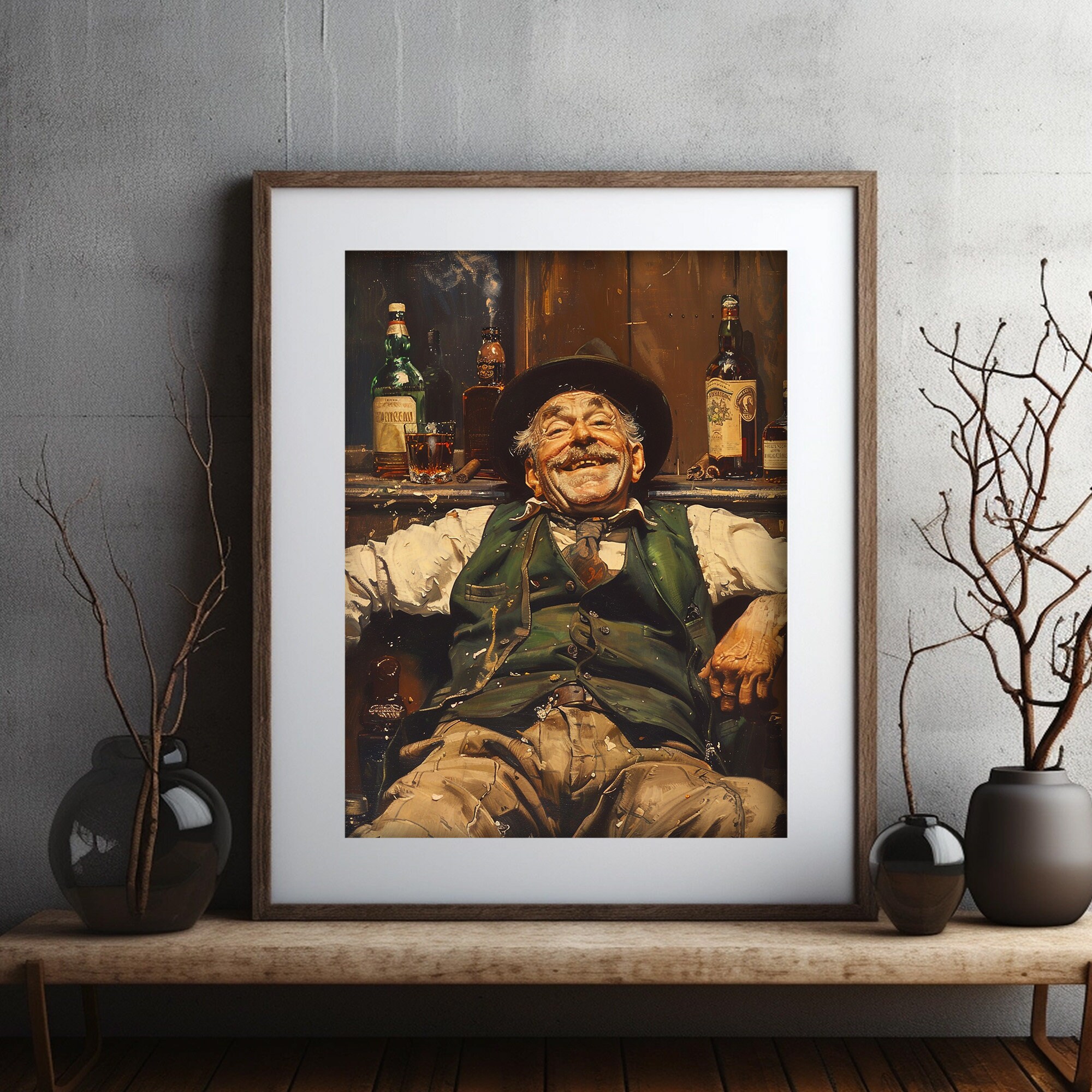 Irish Pub Portrait Printable Wall Art, Whiskey Bar Rustic Tavern Print ...