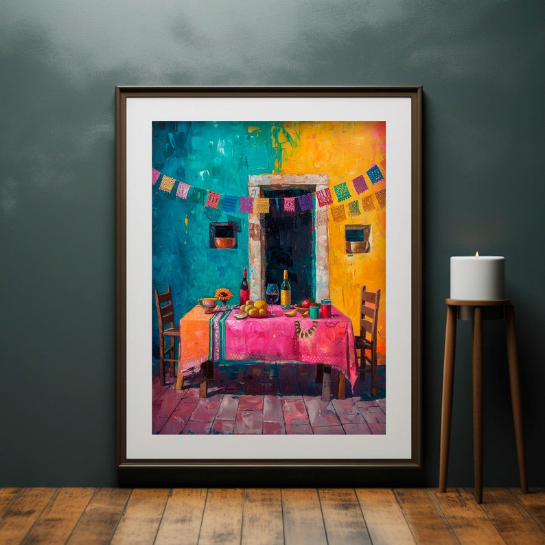 Mexican Fiesta Printable Wall Art, Colorful Kitchen Decor Print ...