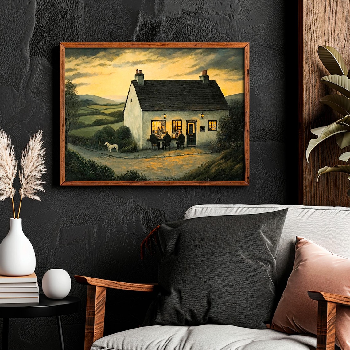 Irish Countryside Pub Printable Wall Art, Rustic Village Tavern Print ...