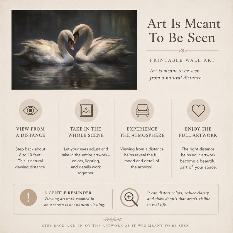 Swan Wall Art Printable, Moody Lake Bird Print, Gothic Cottage Living ...