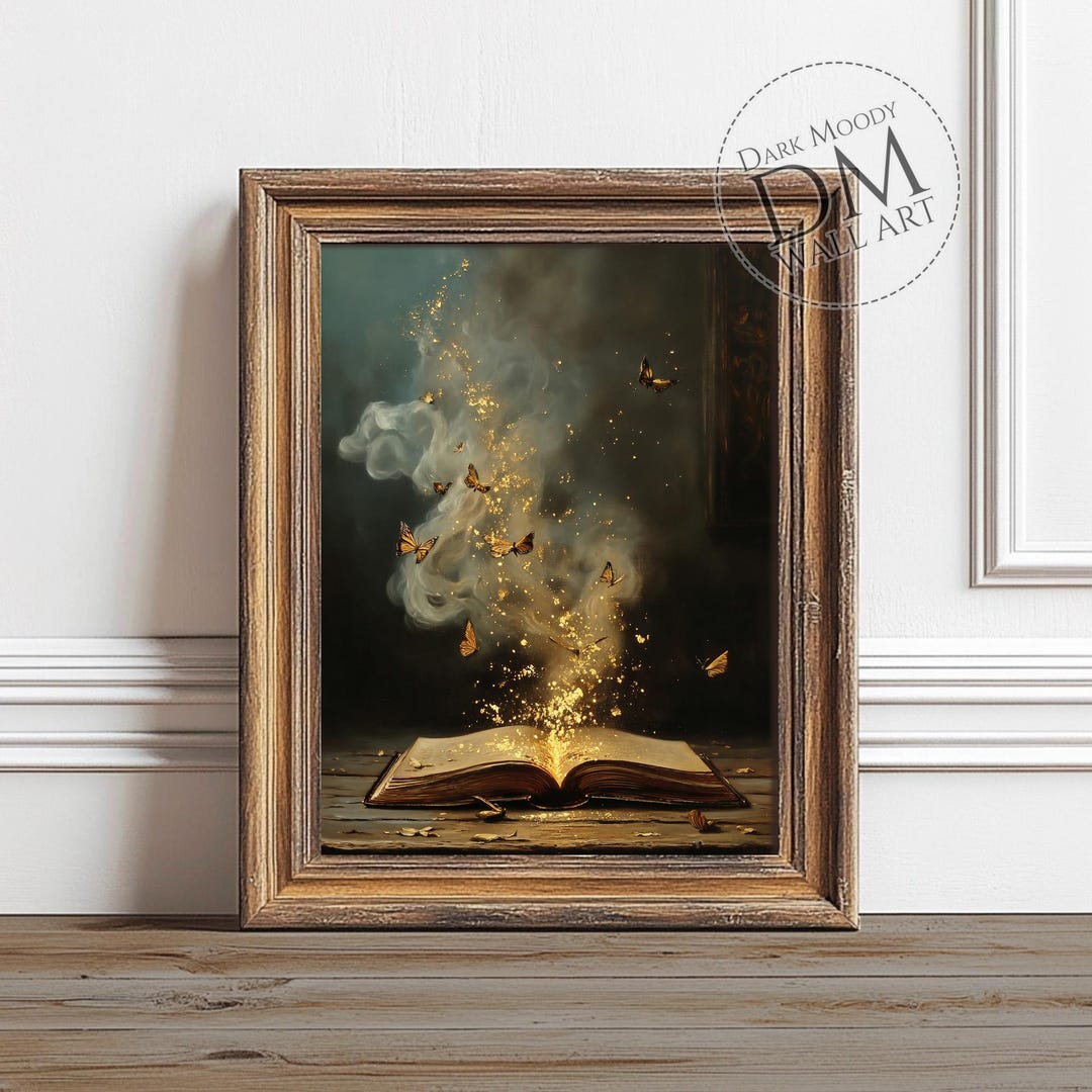 Magical Book Printable Wall Art, Gothic Fantasy Dark Academia Print ...