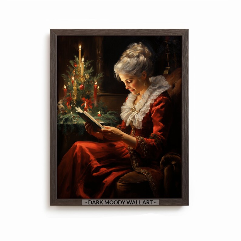 Mrs Claus Vintage Christmas Printable Wall Art, Victorian Holiday ...