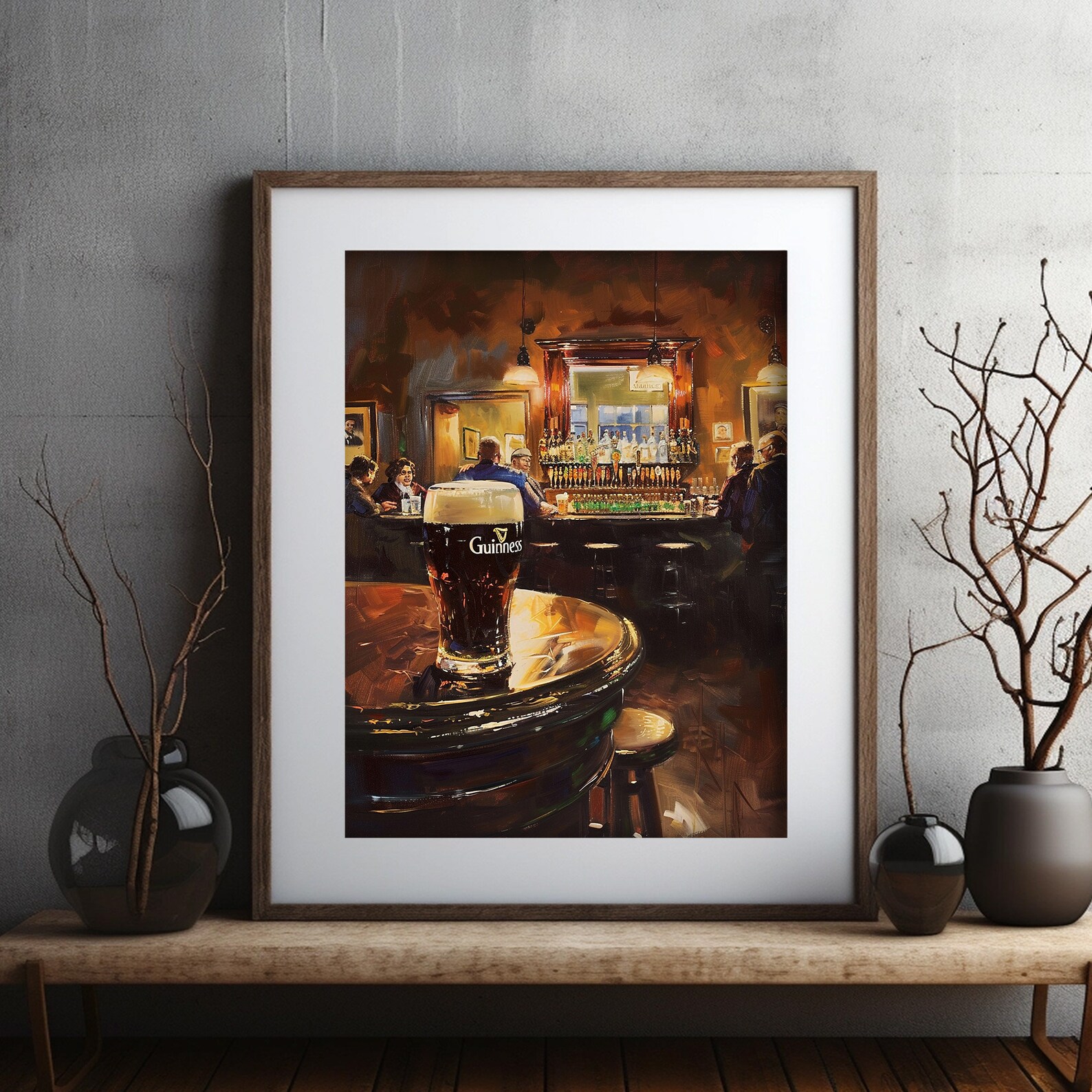 Irish Pub Guinness Printable Wall Art, Rustic Beer Tavern Print ...