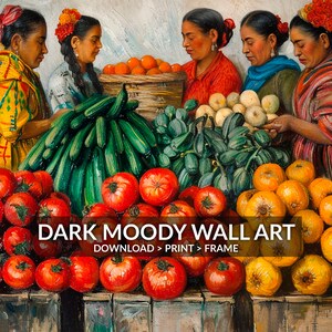 Mexican Art, Mexican Food Market Print, Printable Hispanic Wall Art ...