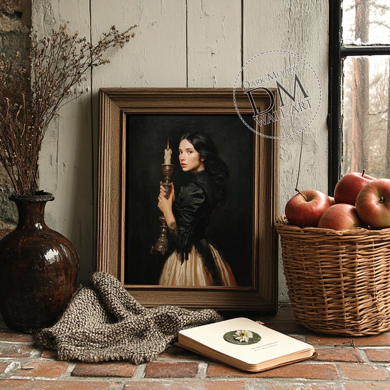 Coquette Portrait Printable Wall Art, Vintage Moody Victorian Girl Art ...
