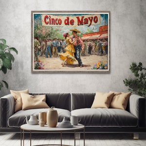 Cinco De Mayo Print, Digital Printable Mexican Painting - Etsy