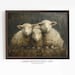 Sheep Printable Wall Art, Rustic Farm Animal Print, Vintage Digital ...