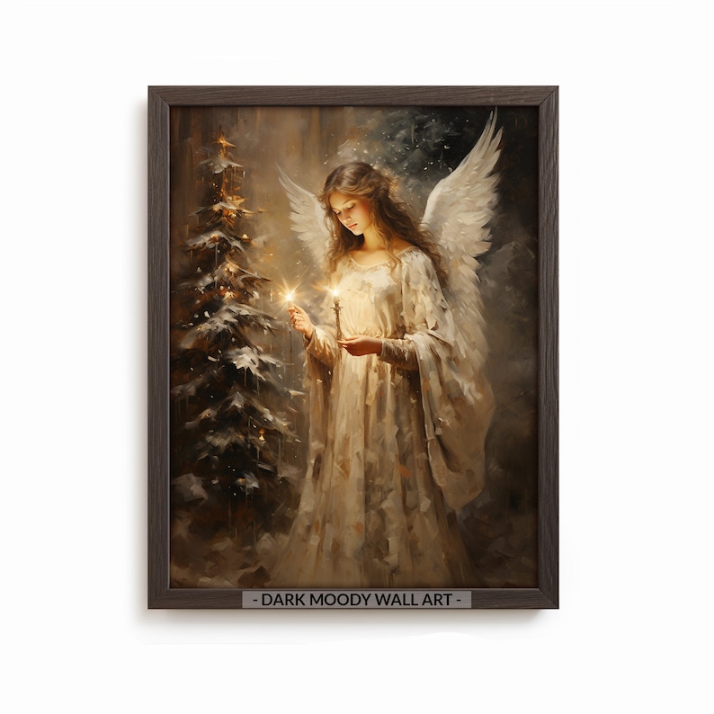 Christmas Angel Print, Vintage Festive Decor, Printable Holiday ...