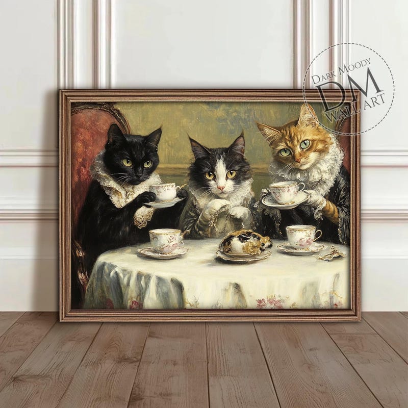 Gothic Black Cat Wall Art - Etsy