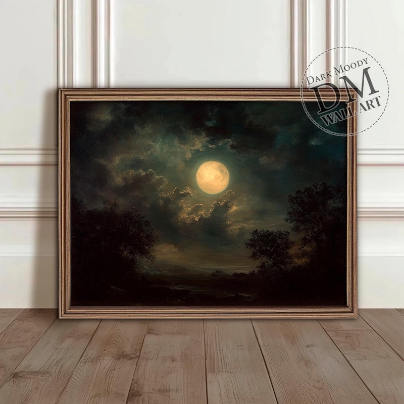 Full Moon Painting - Etsy