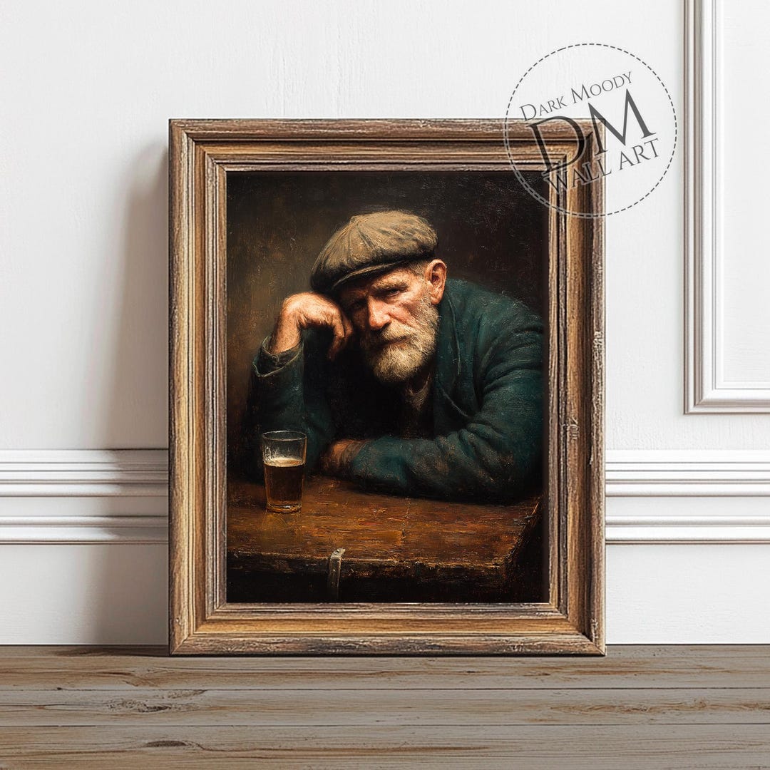 Irish Pub Portrait Printable Wall Art, Rustic Masculine Beer Tavern ...