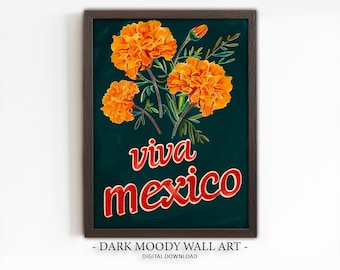 Printable Viva Mexico Poster, Digital Calla Lily Flowers Print ...