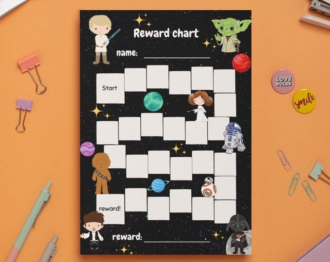 Star Wars Reward Chart for Kids, Yoda, Luke Skywalker, Behaviour ...