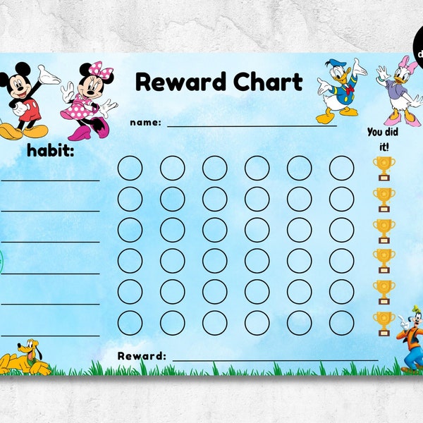 Mickey mouse reward chart - Etsy Nederland