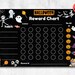 Halloween Reward Chart for Kids, Scary Chart, Habit Tracker, Behaviour ...