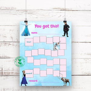 Frozen Reward Chart for Kids, Movie Frozen, Elsa, Olav, Behaviour Chart ...
