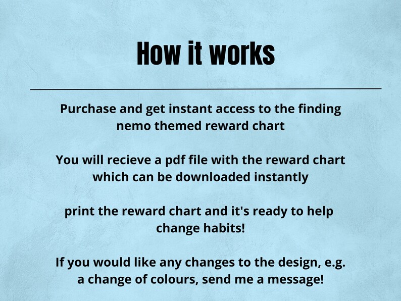 Finding Nemo Reward Chart for Kids Behaviour Chart Habit - Etsy
