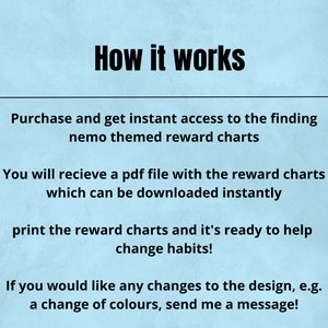 Finding Nemo Movie Reward Chart for Kids, Digital, Printable A4 ...