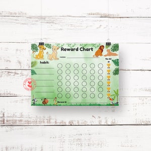 Lion King Reward Chart for Kids, Jungle Reward Chart, Simba, Musafa ...