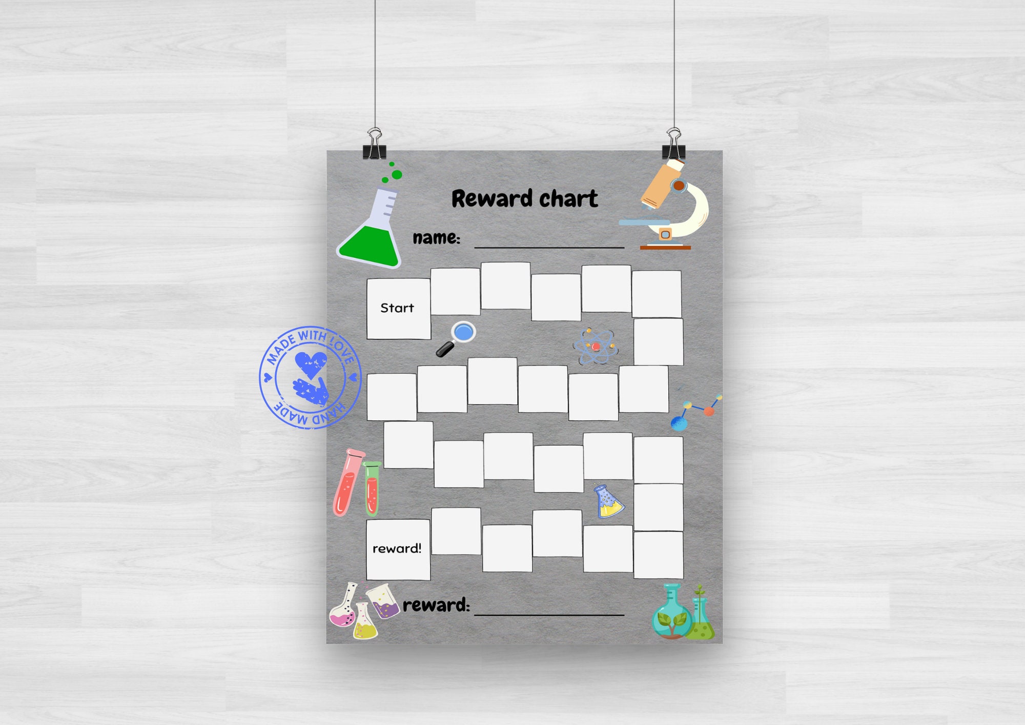 Science Reward Chart for Kids Behaviour Chart Experiments - Etsy