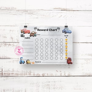 Cars Movie Reward Chart, Lightning Mcqueen, Mater, Behaviour Chart ...