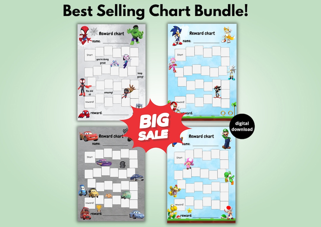 Reward Chart for Kids, Best Selling Reward Charts, Mario Reward Chart ...