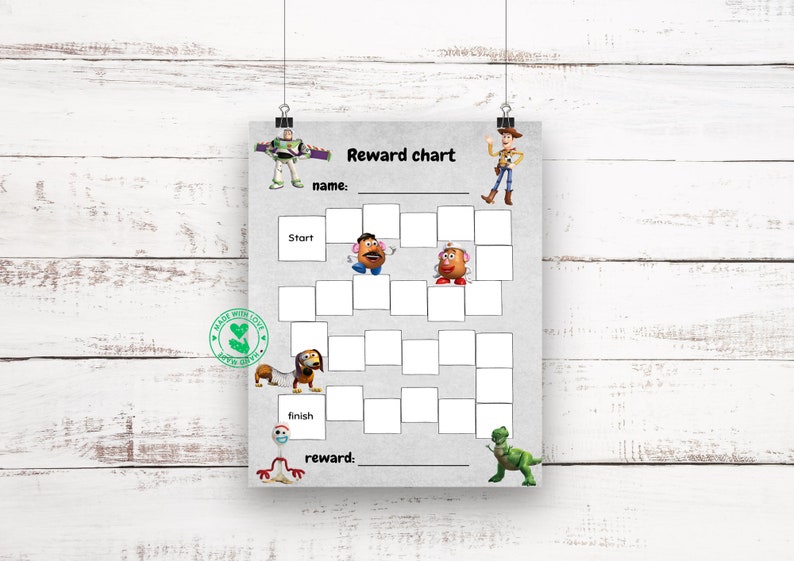 Toy Story Movie Reward Chart for Kids Behaviour Chart Habit - Etsy