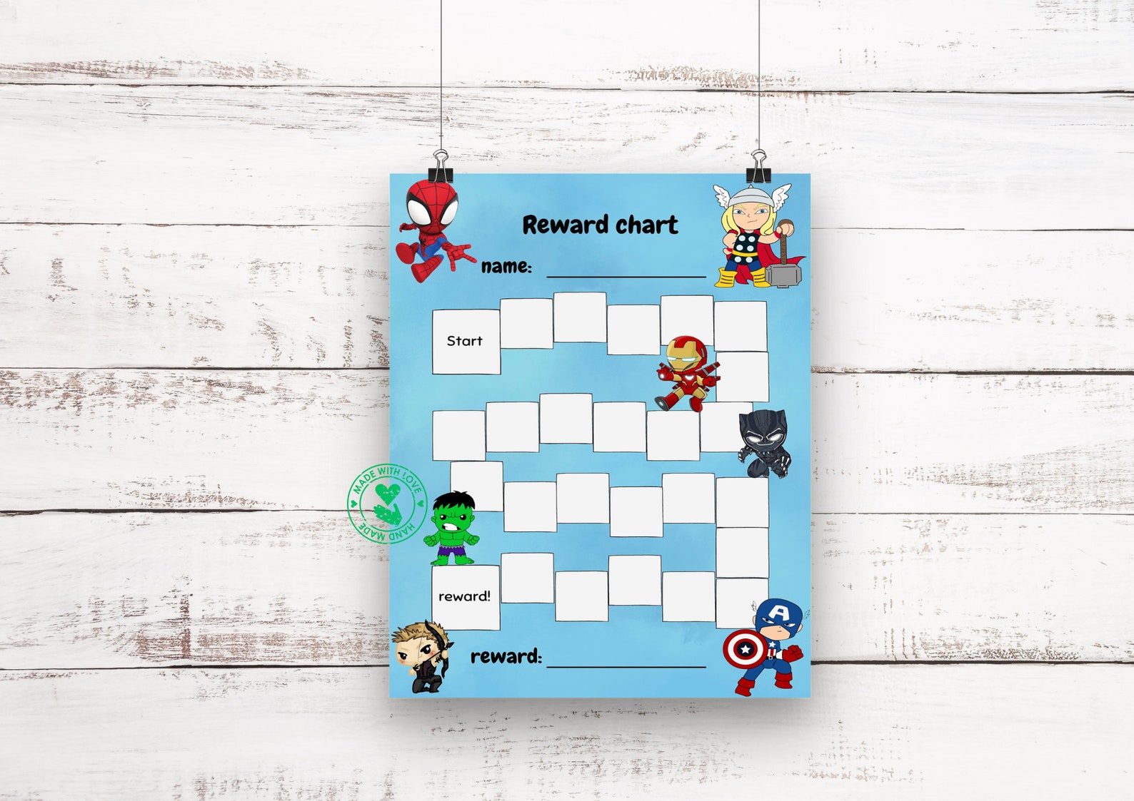 Superhero Reward Chart for Kids, Behaviour Chart, Habit Tracker, Super ...