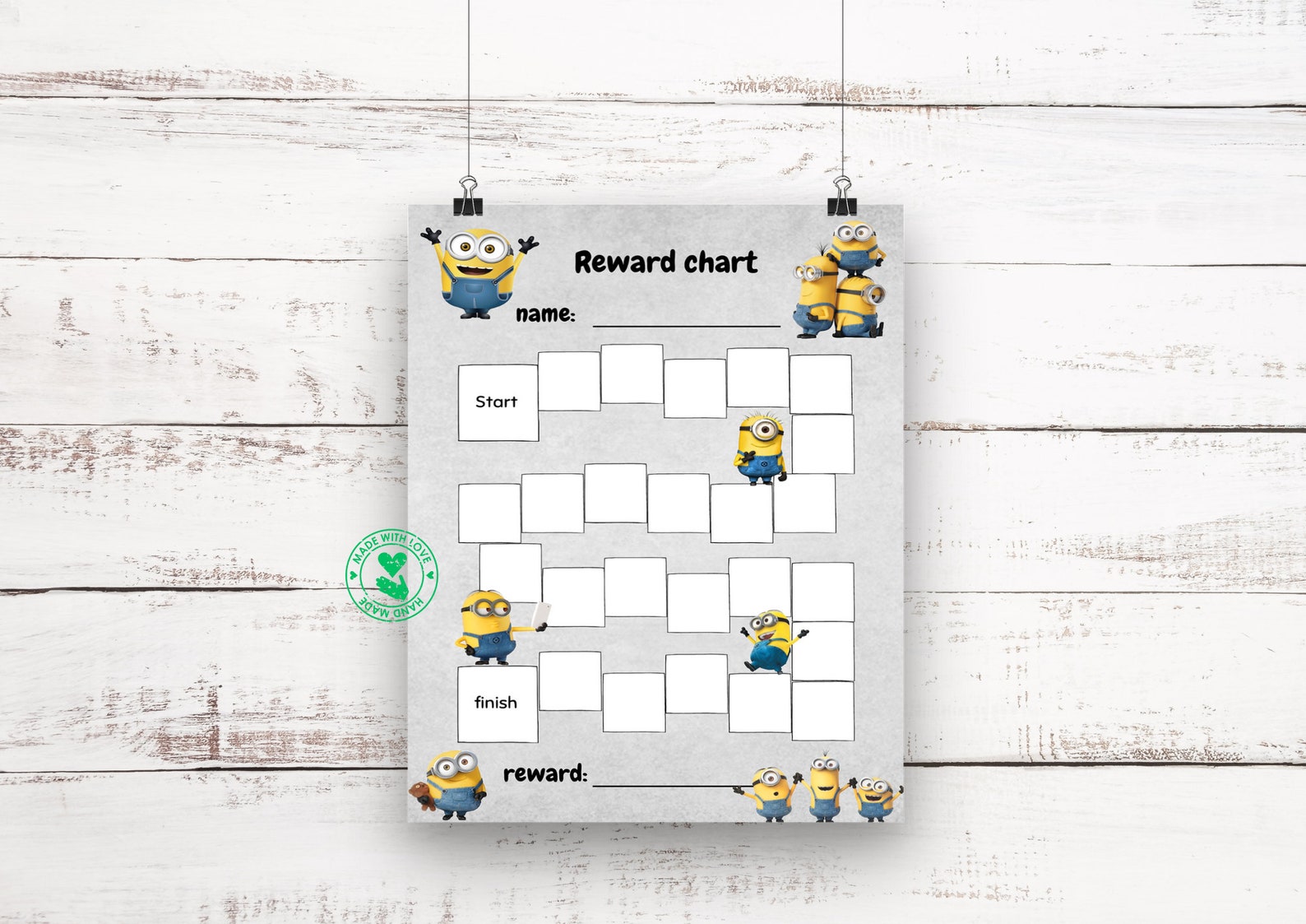 Minions Reward Charts for Kids, Despicable Me, Behaviour Chart, Habit ...