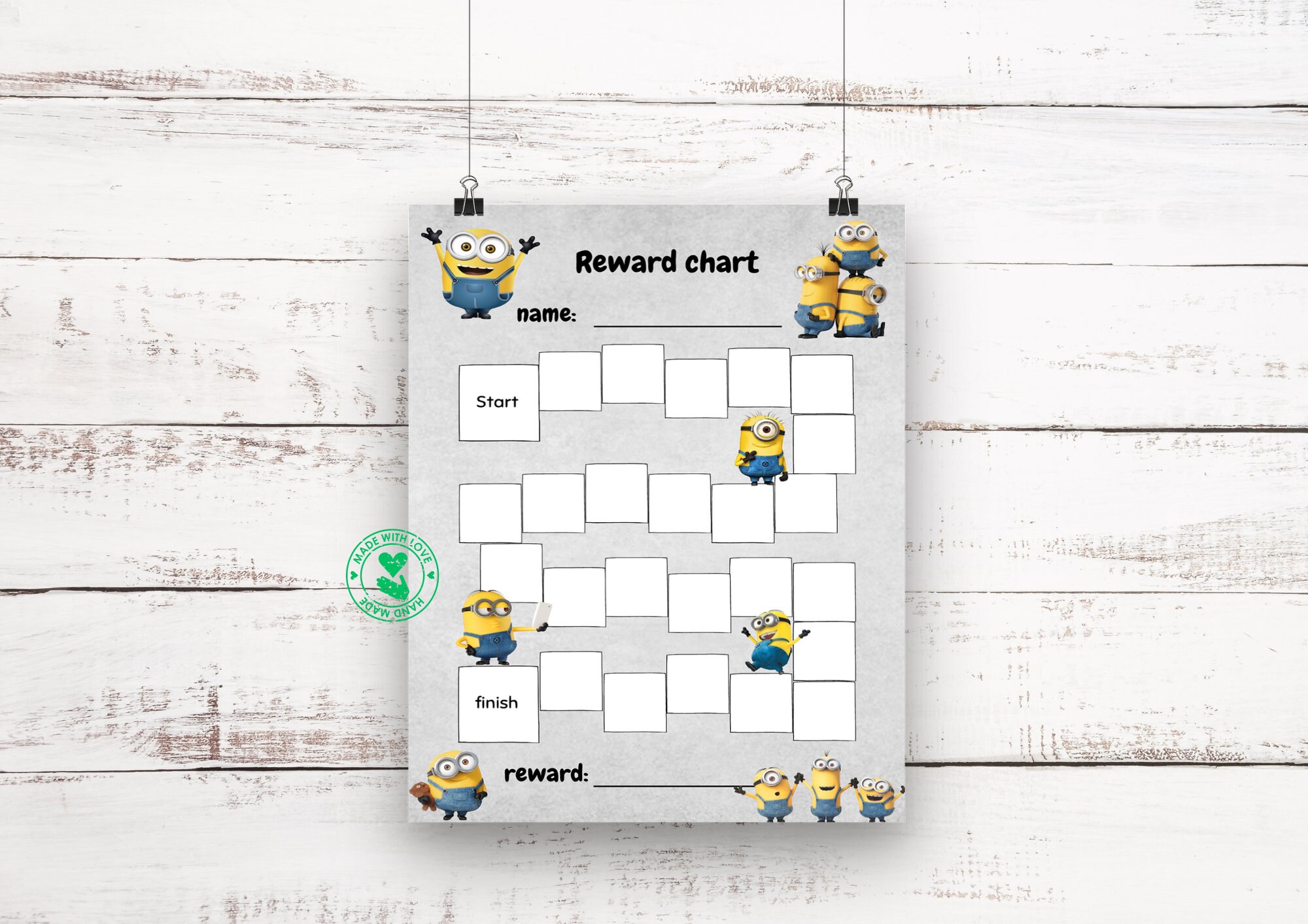 Minions Reward Charts for Kids, Despicable Me, Behaviour Chart, Habit ...