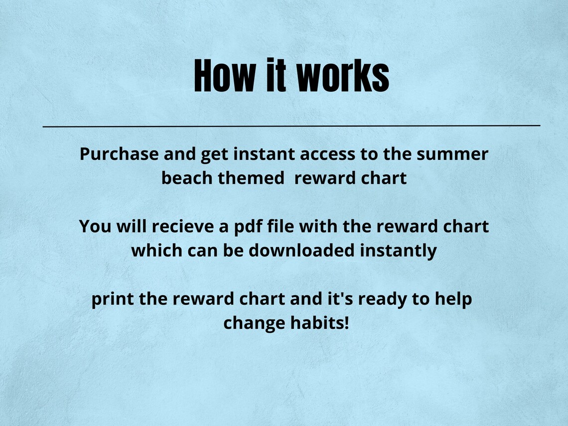 Summer Reward Chart for Kids, Beach Reward Chart, Behavior Chart, Habit ...
