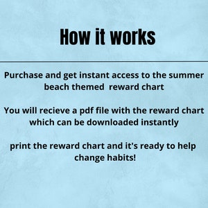 Summer Reward Chart for Kids, Beach Reward Chart, Behavior Chart, Habit ...