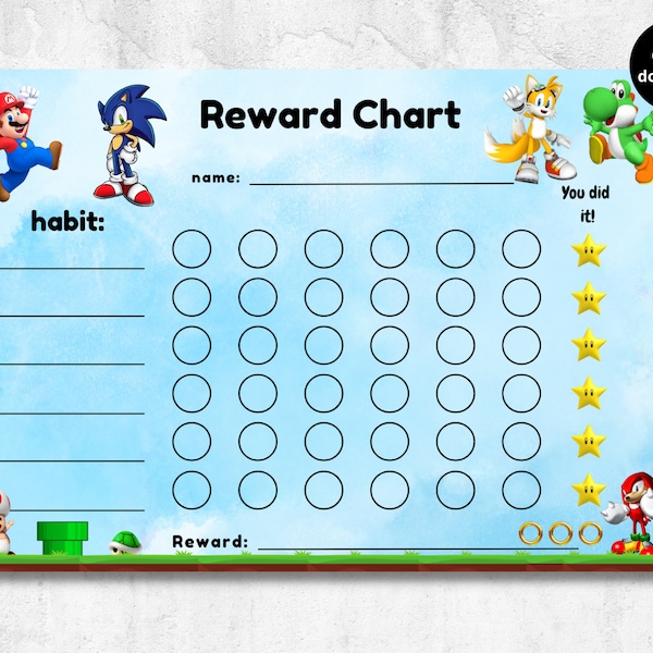 Sonic the Hedgehog Behavior Chart - Etsy Hong Kong Sonic the Hedgehog Behavior Chart - Etsy Hong Kong