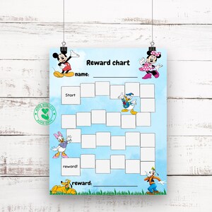 Mickey Mouse Reward Chart for Kids, Minnie Mouse, Donald Duck ...