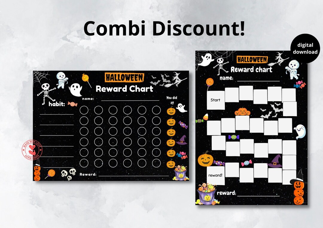 Halloween Reward Chart for Kids, Spooky Reward Chart, Scary Chart ...