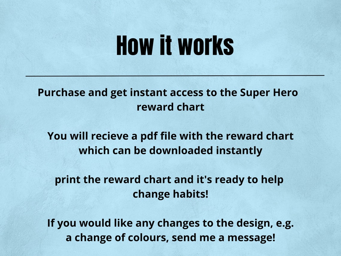 Superhero Reward Chart for Kids Behaviour Chart Habit - Etsy